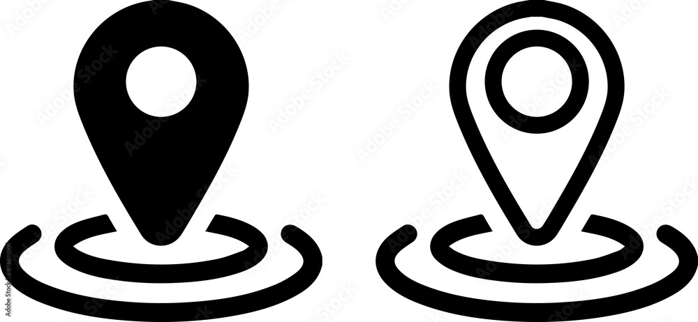 Modern map markers. location pin sign. Location map icon. Set pointers ...