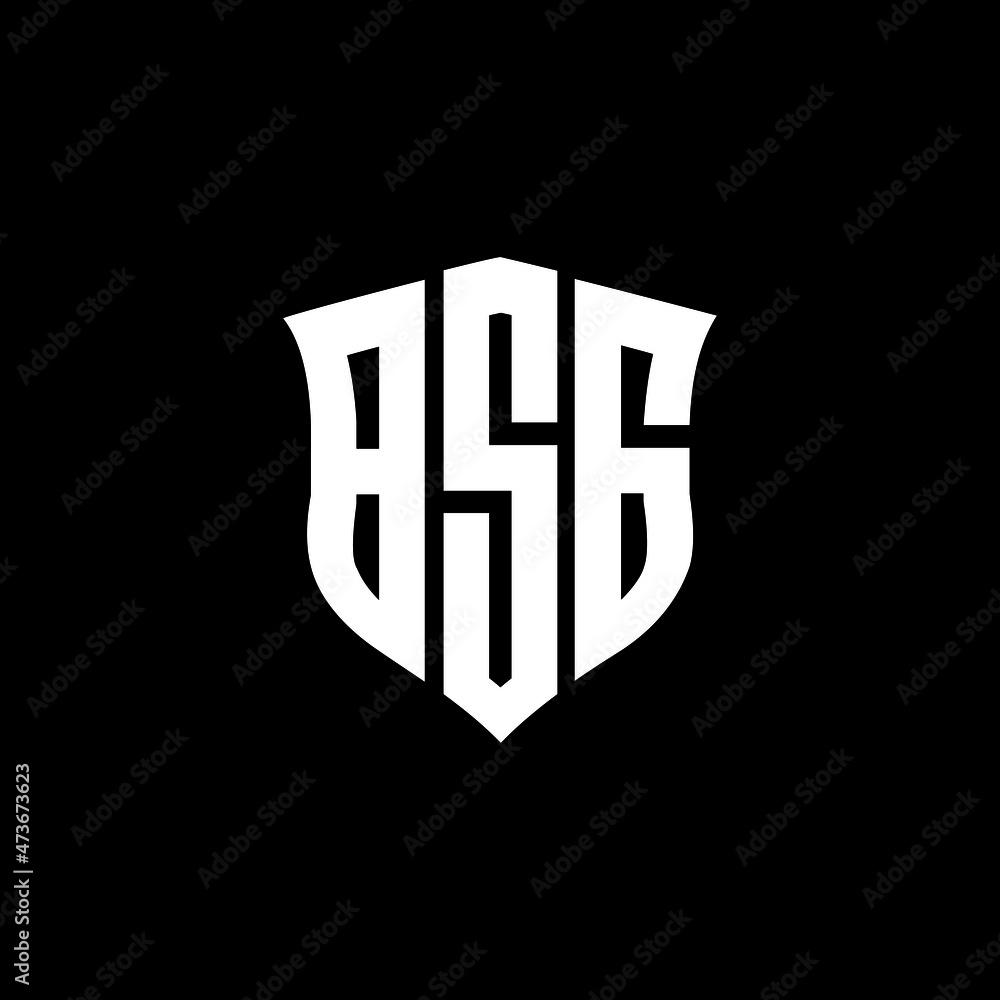 BSG letter logo design with black background in illustrator, vector ...