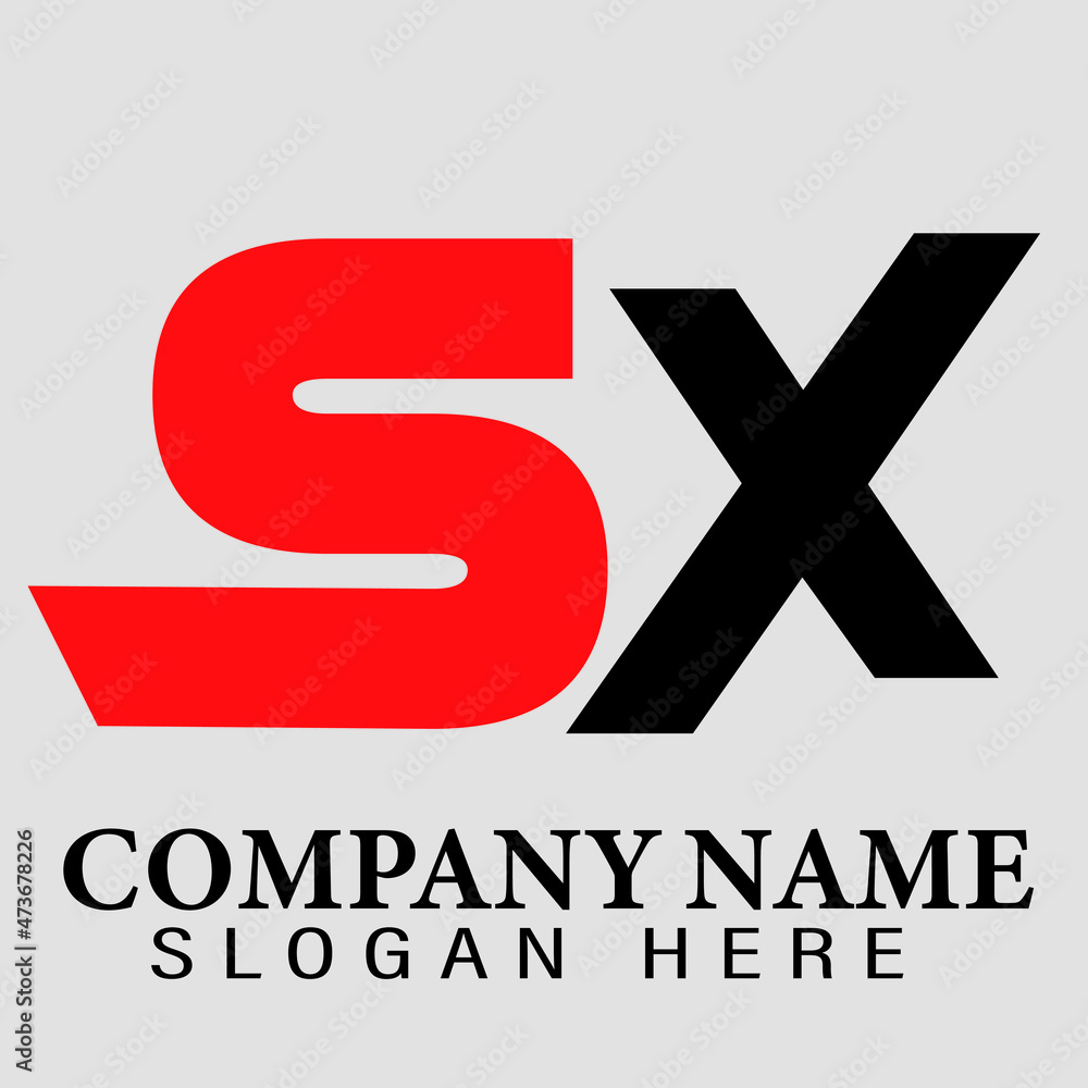 sx logo , red and yellow check mark, logo letter sx Stock Vector ...