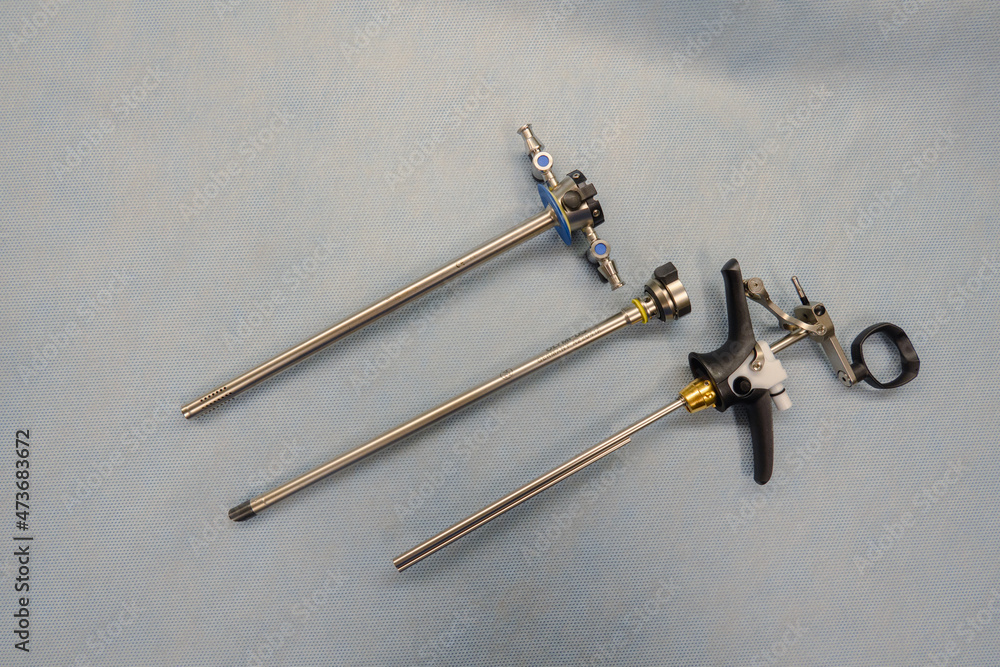 an instrument for performing a prostate resection lies disassembled on ...