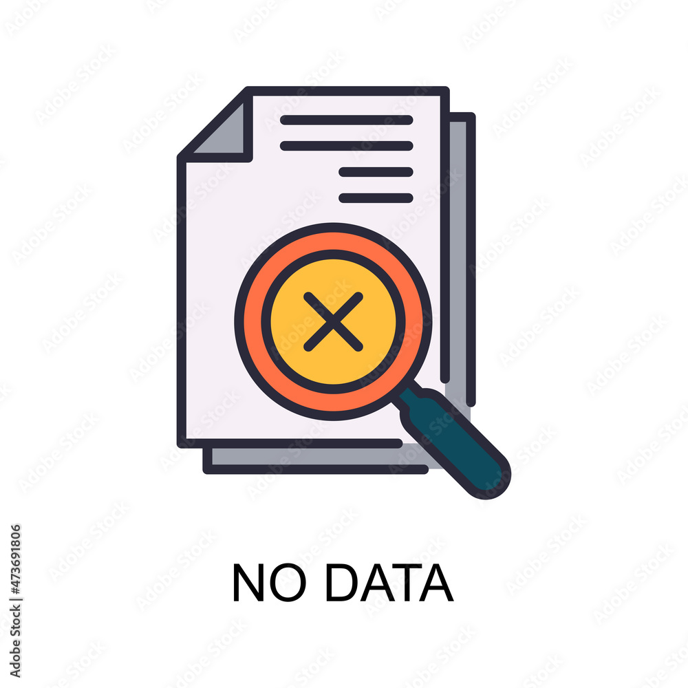 No Data vector out Filled outline line Icon Design illustration. Web ...
