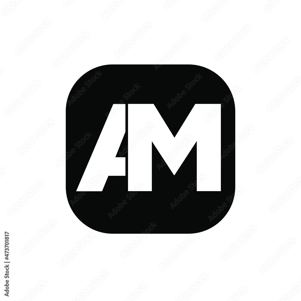 AM company name initial letters monogram. AM letters logo. Stock Vector ...