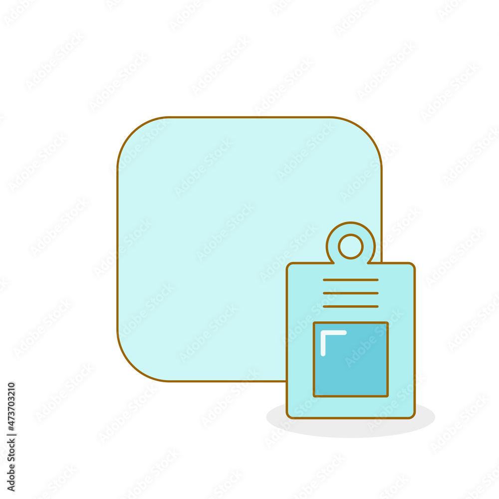 blank board and reminder note with id card badge vector illustration ...
