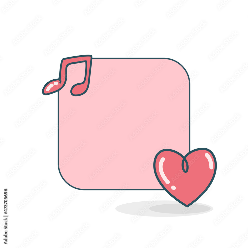 blank board with heart and music note icon Stock Vector | Adobe Stock