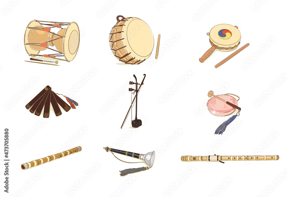 한국악기 Stock-Illustration | Adobe Stock