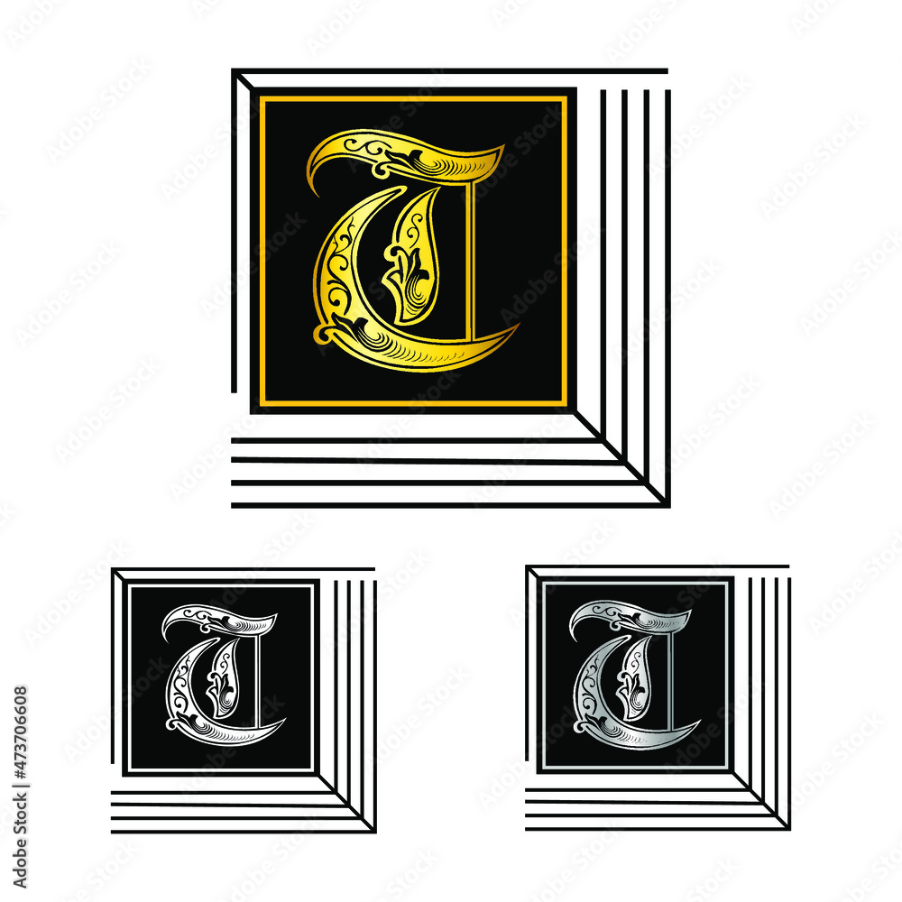 letter T or C logo. minimal design concept, font logo design. Stock ...