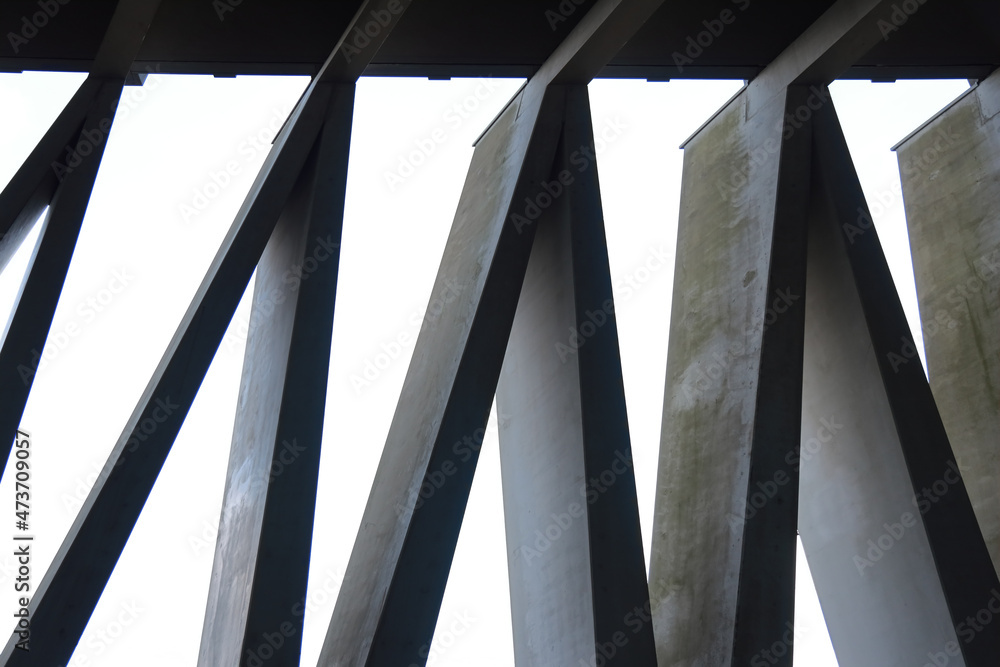 triangular shaped concrete pillars Stock Photo | Adobe Stock