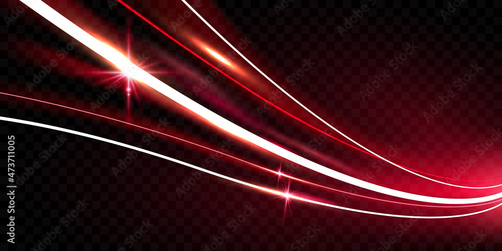 Abstract speed red line background poster with dynamic. light effect ...