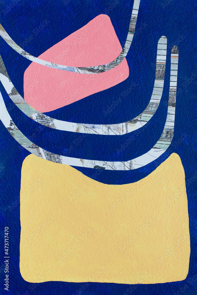 Modern abstract collage art with coloured forms and lines Stock Photo ...