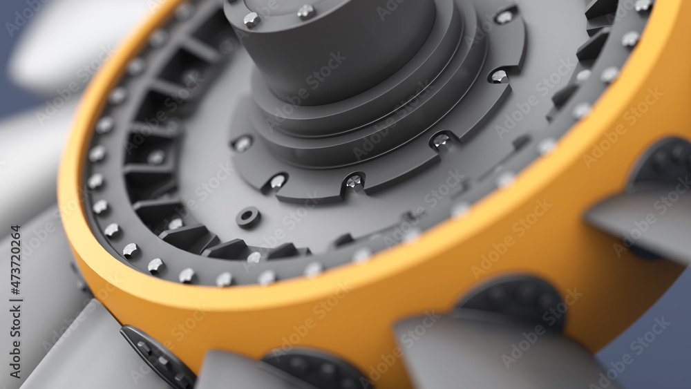 Fan. Industrial fan blades close up. Ventilation of tunnels and subways ...