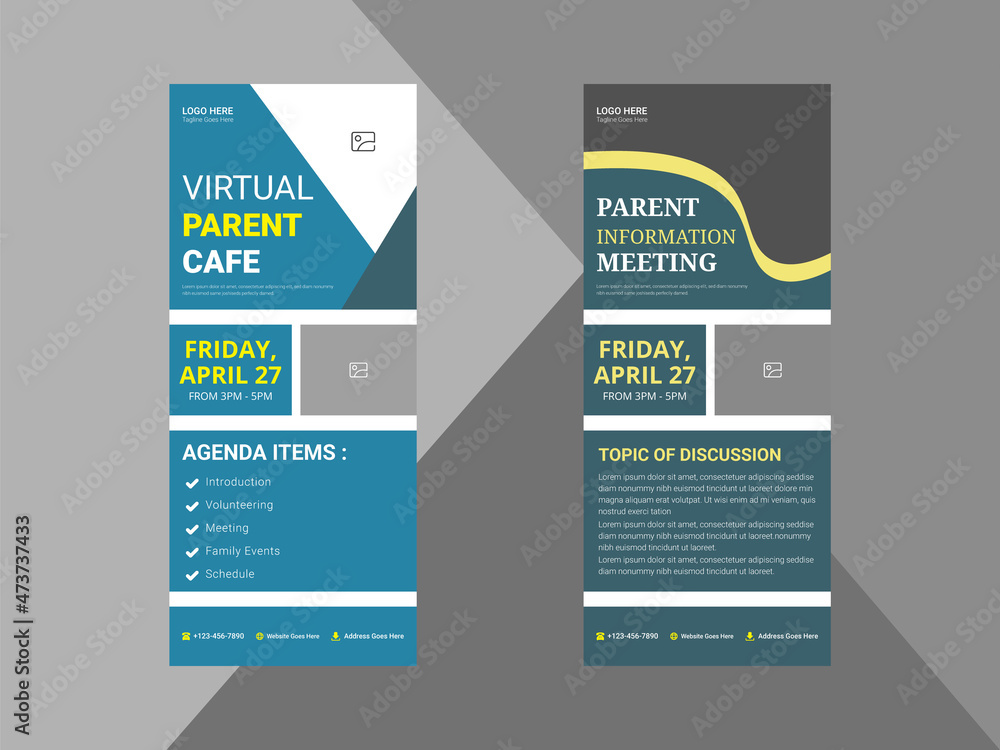 parent meeting roll up banner design template. school meeting poster ...