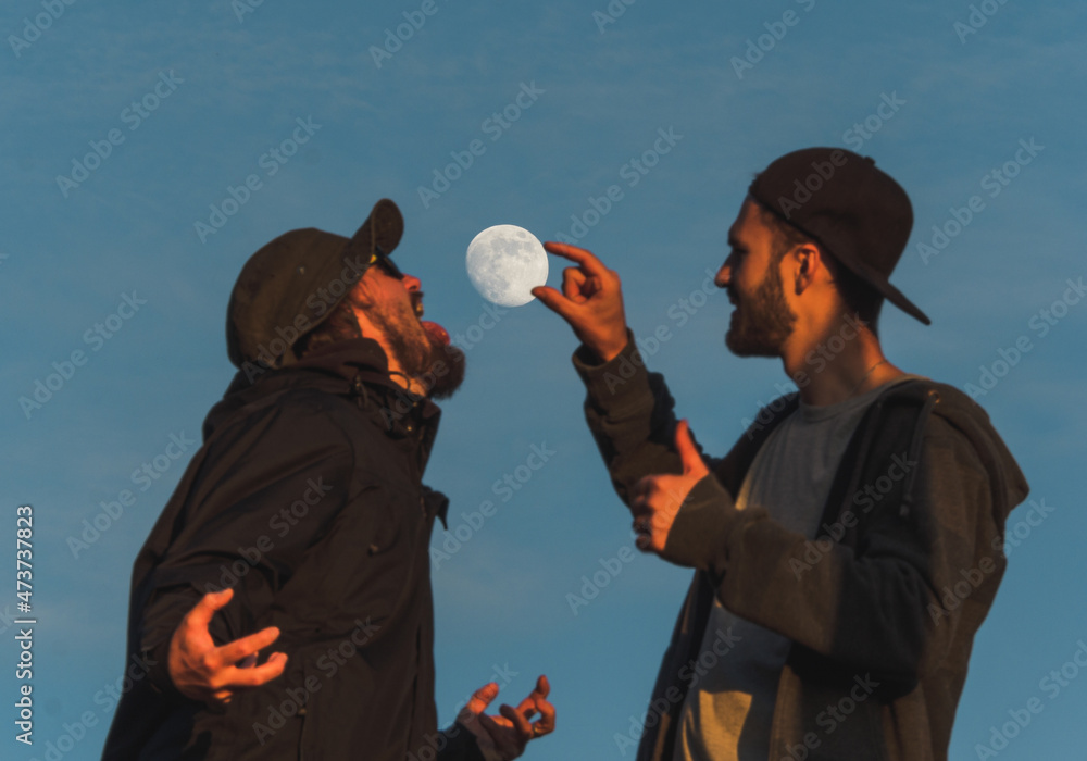 Eat the moon Stock Photo | Adobe Stock