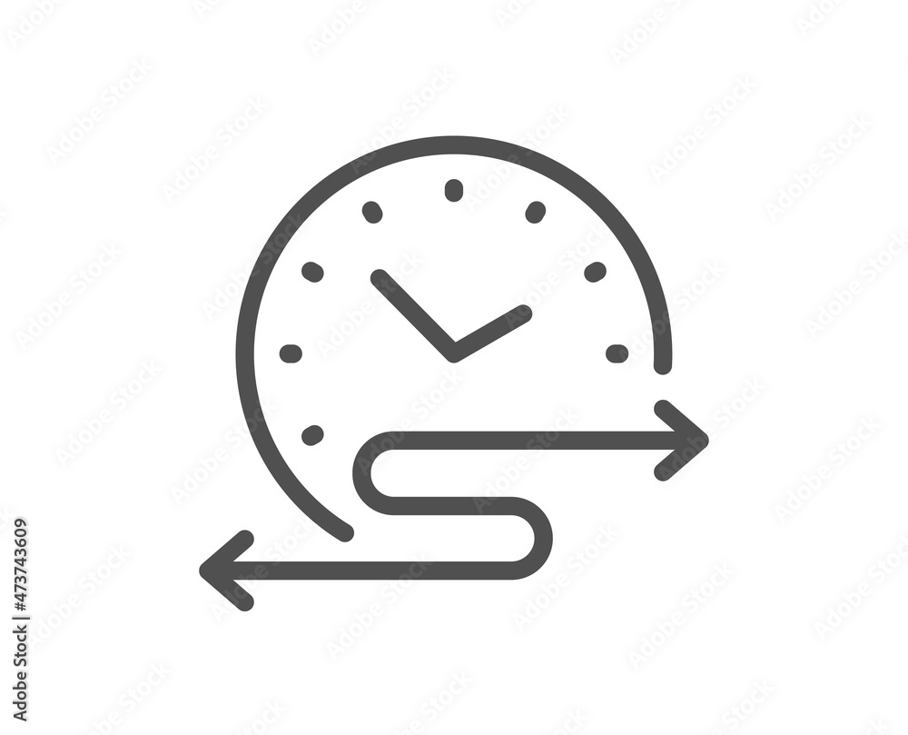 Time schedule line icon. Transport timetable sign. Task time management ...
