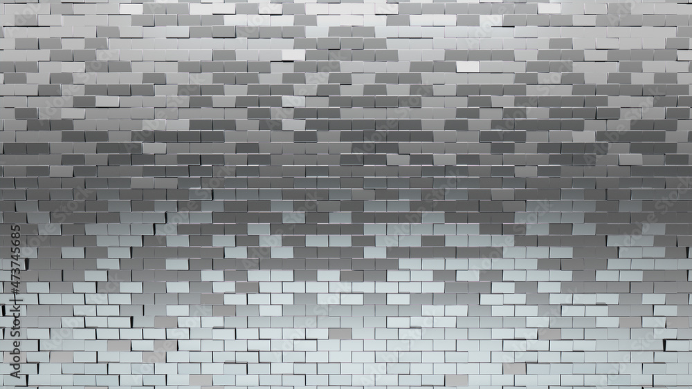 Rectangular, 3D Wall background with tiles. Silver, tile Wallpaper with ...