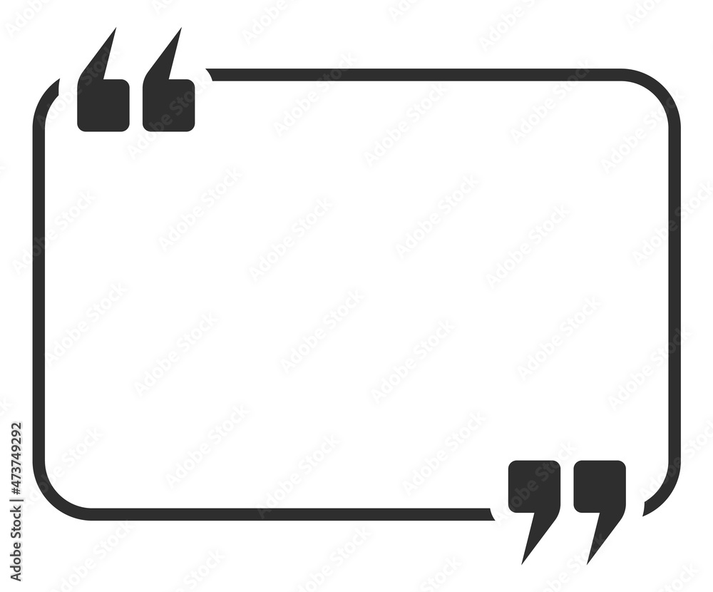 Quotation template. Empty dialog box for text citation Stock Vector ...