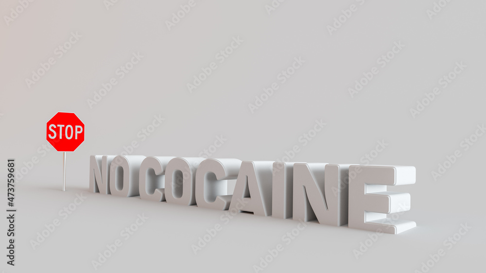 No Cocaine 3D Concept of social problems with drug addiction ...