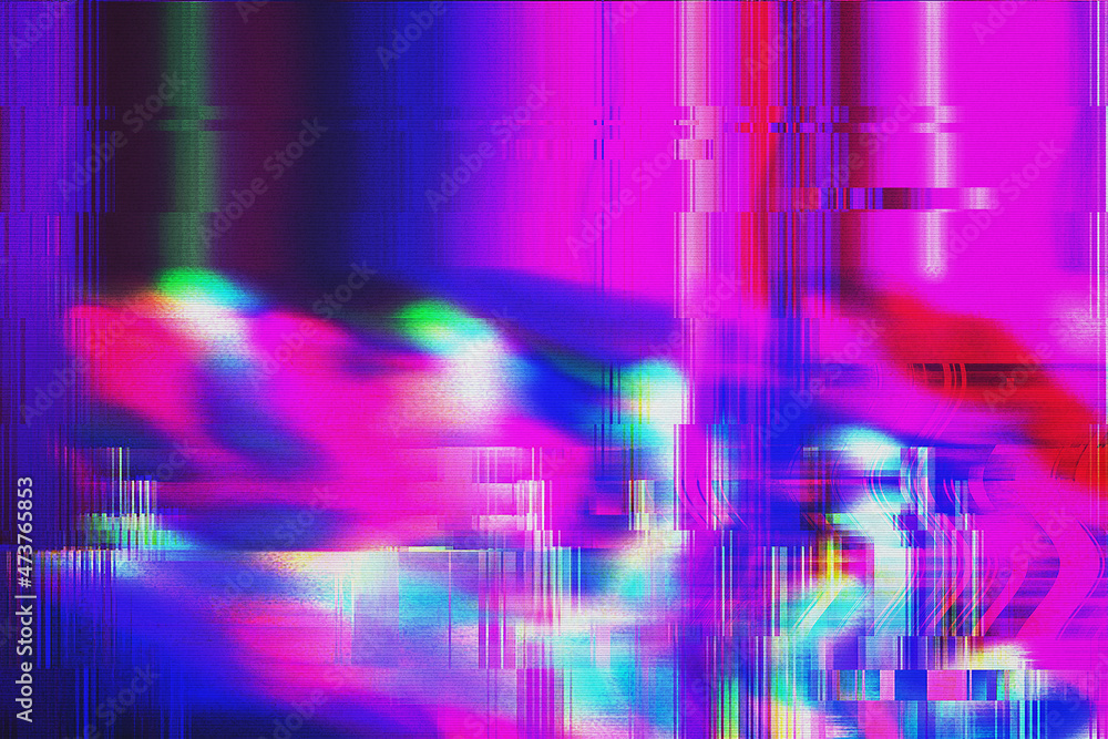 Abstract blue, purple and pink background with interlaced digital ...