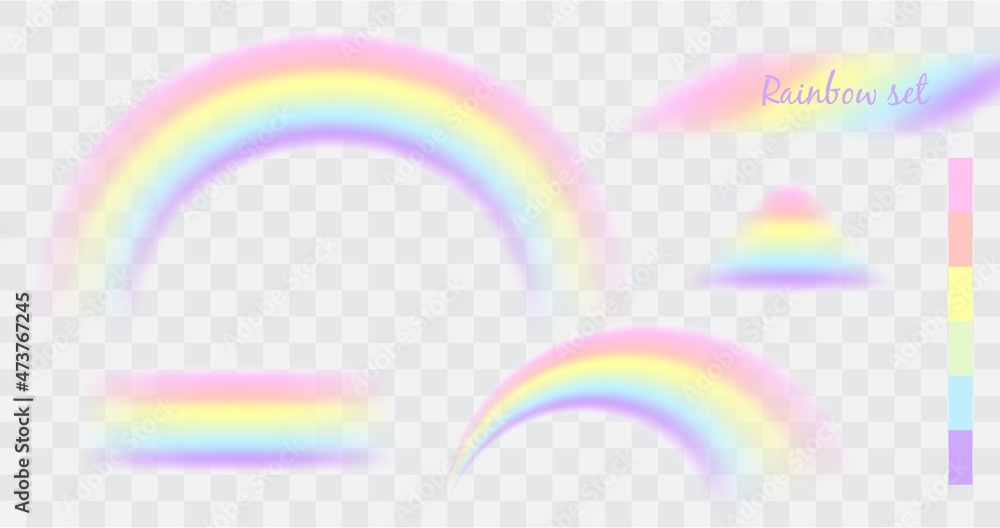 Realistic spectrum rainbow on transparent background. Stock Vector ...