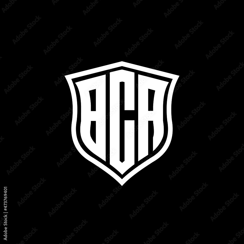 BCA letter logo design with black background in illustrator, vector ...