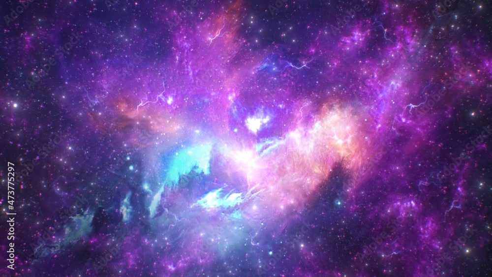 Fly Through Stars in Outer Space Nebula Supernova Galaxy Journey - 4K Seamless VJ Loop Motion ...