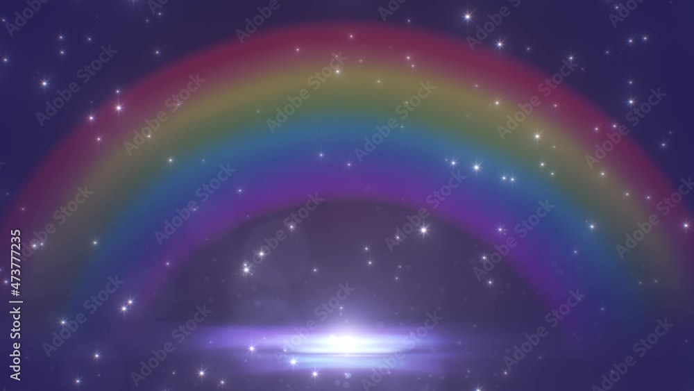 Beautiful Rainbow Outer Space Aurora and Twinkling Stars in Night Sky ...