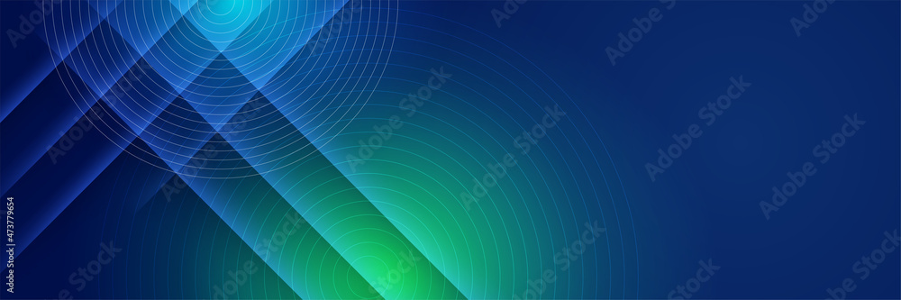 Abstract banner design with blue geometric background. Blue banner ...