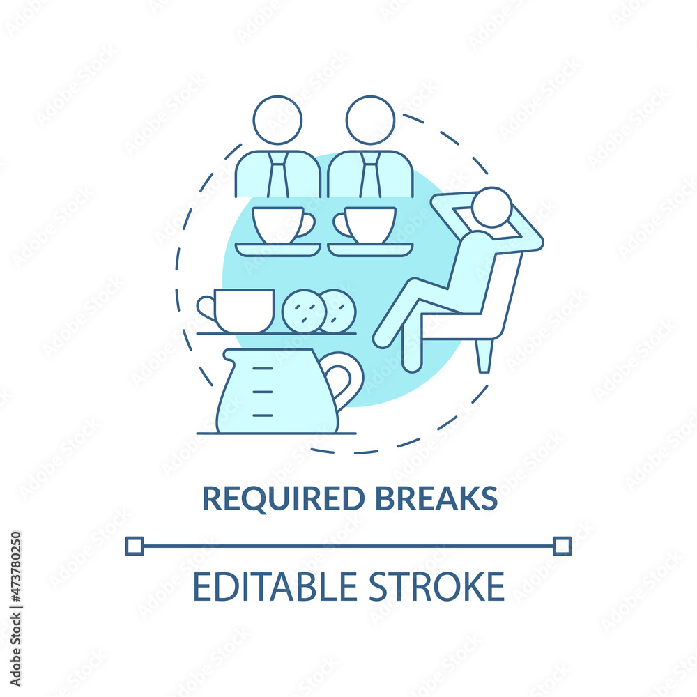 Needed breaks concept icon. Rest periods for employees. Staff ...