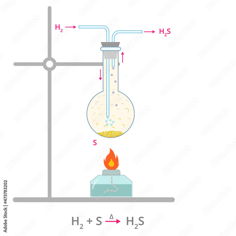 Vector illustration of hydrogen sulfide release. Hydrogen sulfide ...
