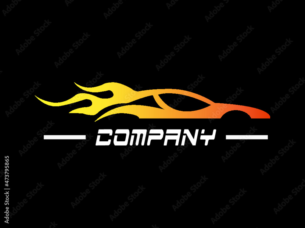 Unique sports car logo vector and template Stock Vector | Adobe Stock