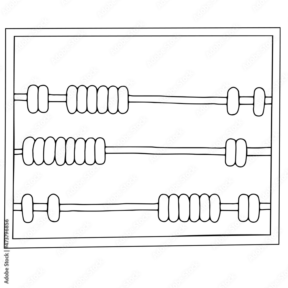 Beautiful hand drawn vector illustration of an abacus with balls ...