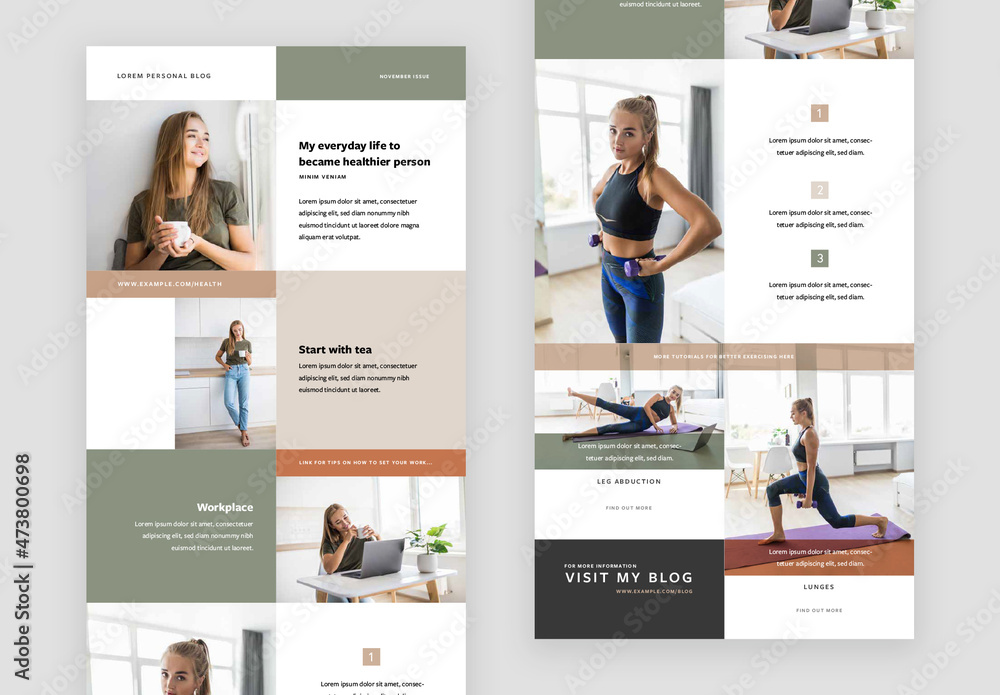 Minimalist E Newsletter for Bloggers and Influencers Stock Template ...