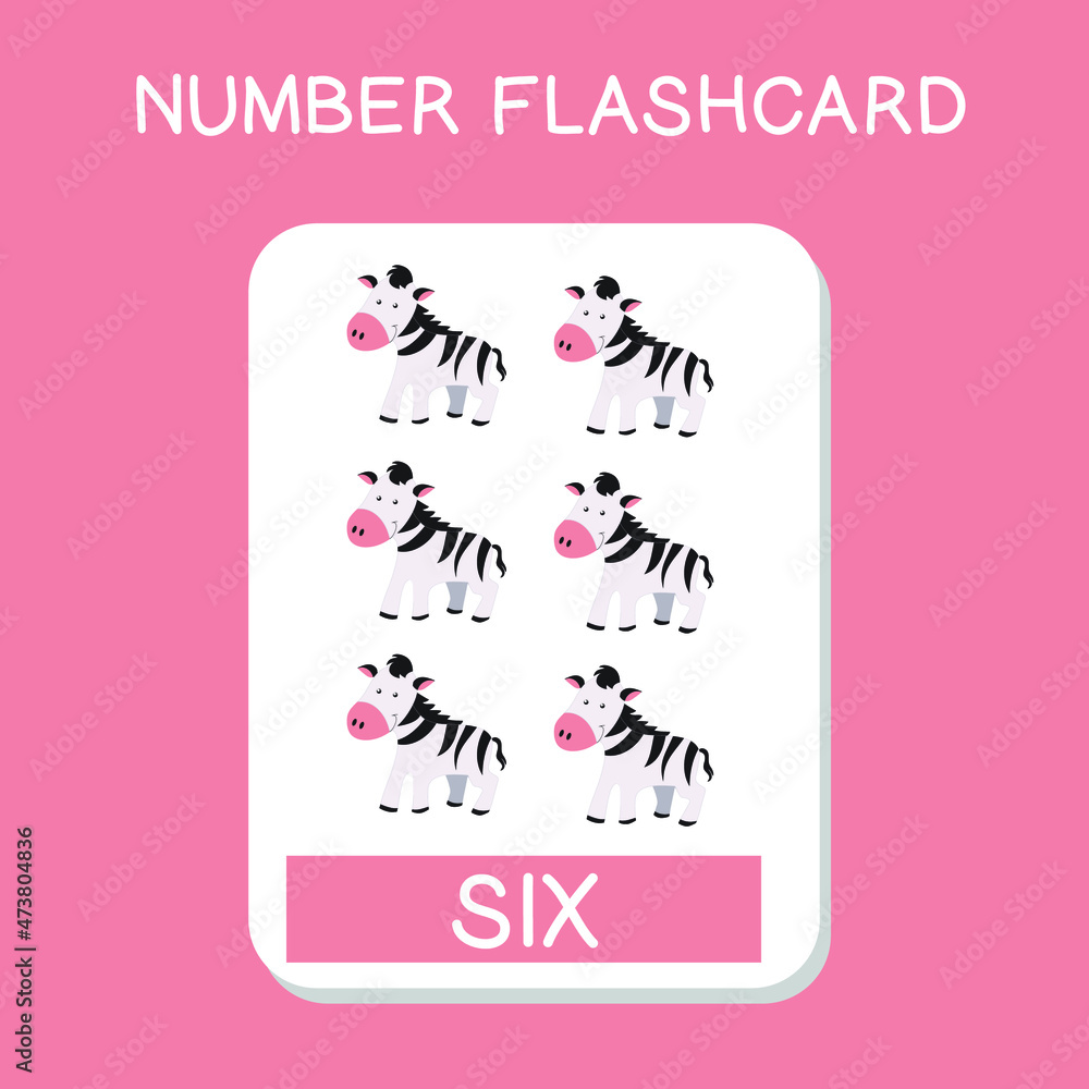 Cute number flashcards with animals set. English counting with animal ...