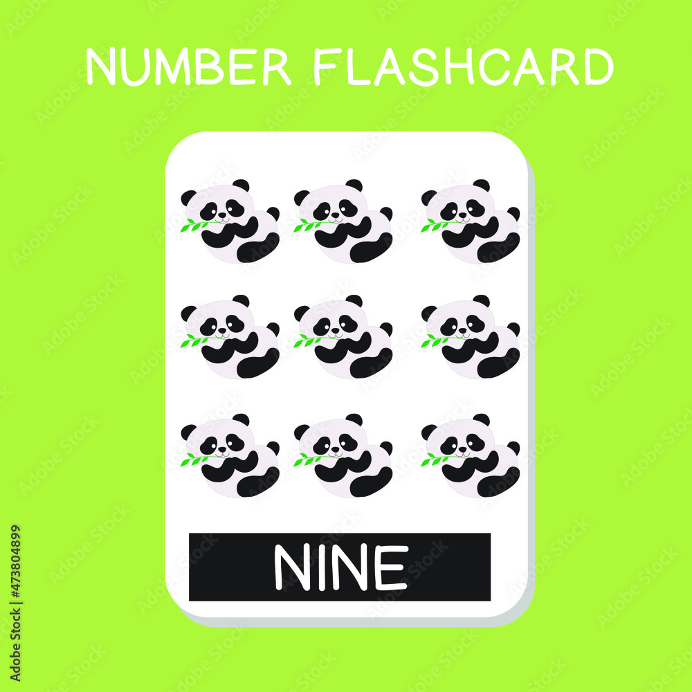 Cute number flashcards with animals set. English counting with animal ...