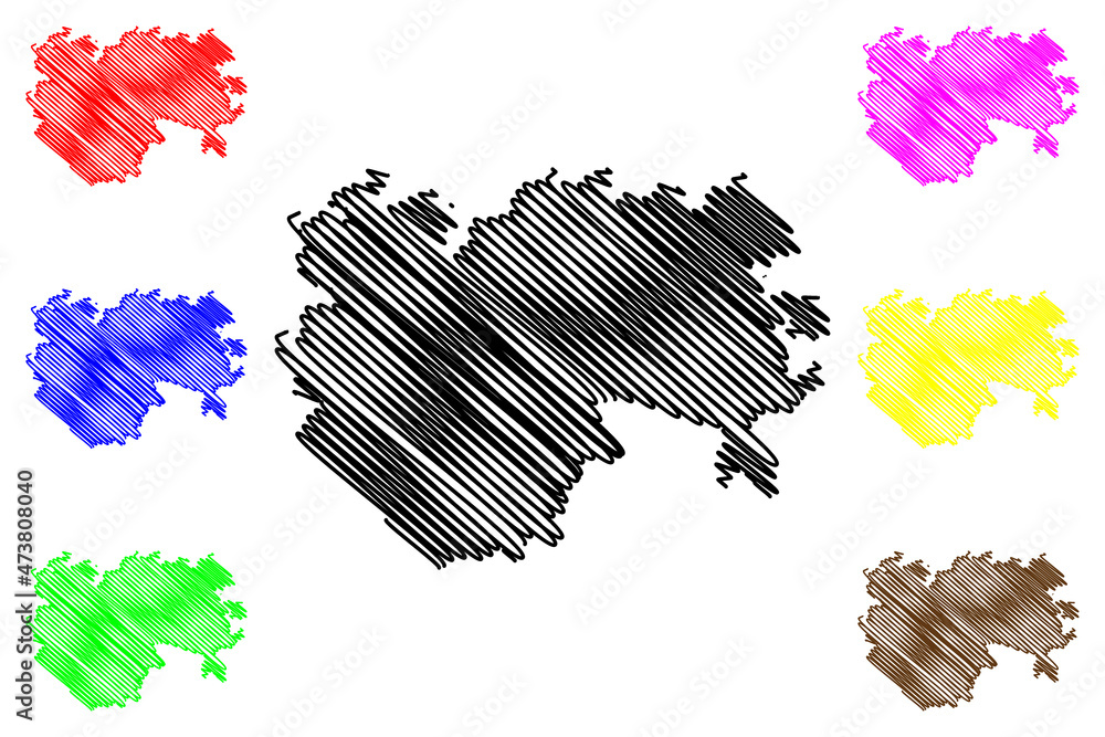 Junagadh district (Gujarat State, Republic of India) map vector ...