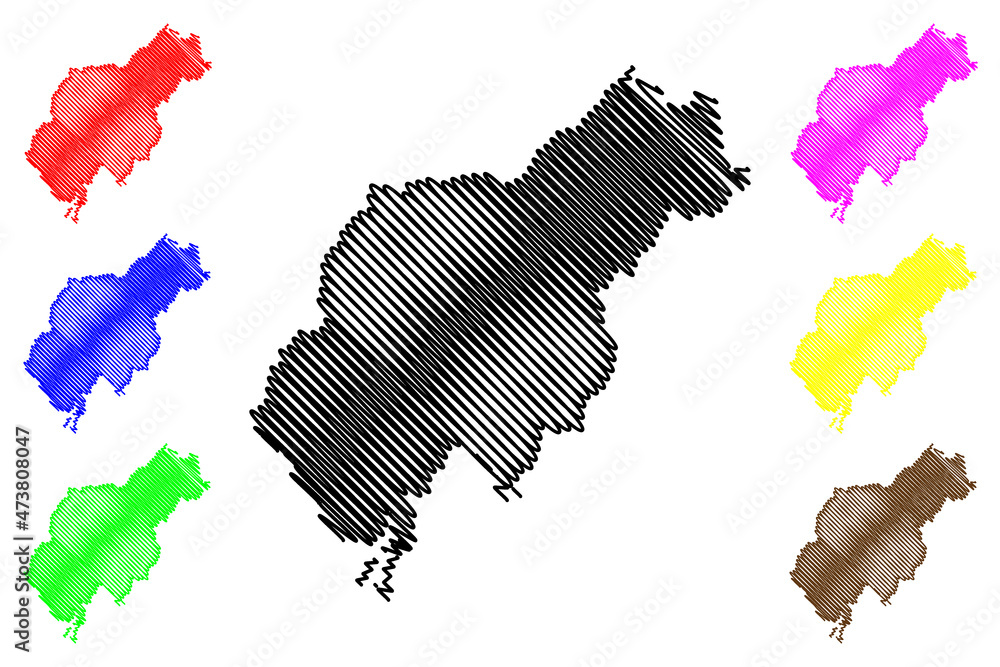 Kalahandi district (Odisha State, Republic of India) map vector ...