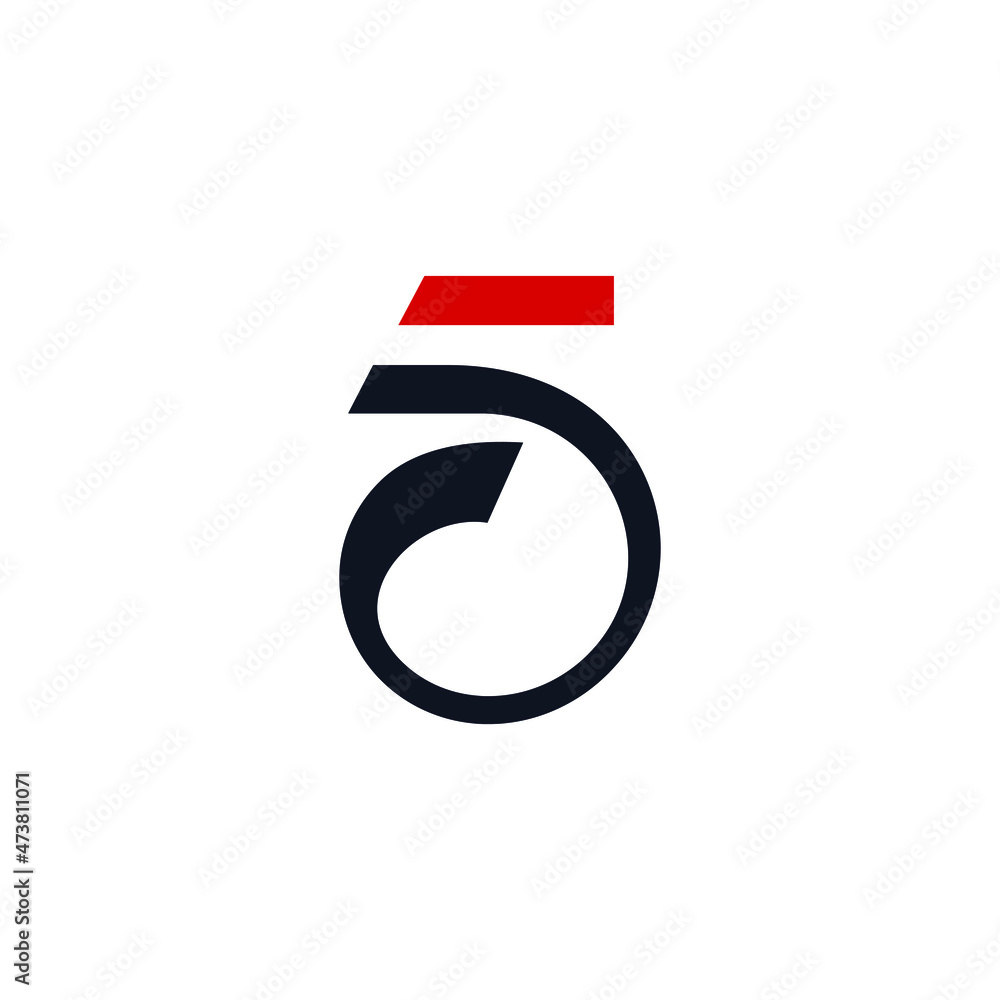 Letter Five Logo Design Vector Stock Vector | Adobe Stock