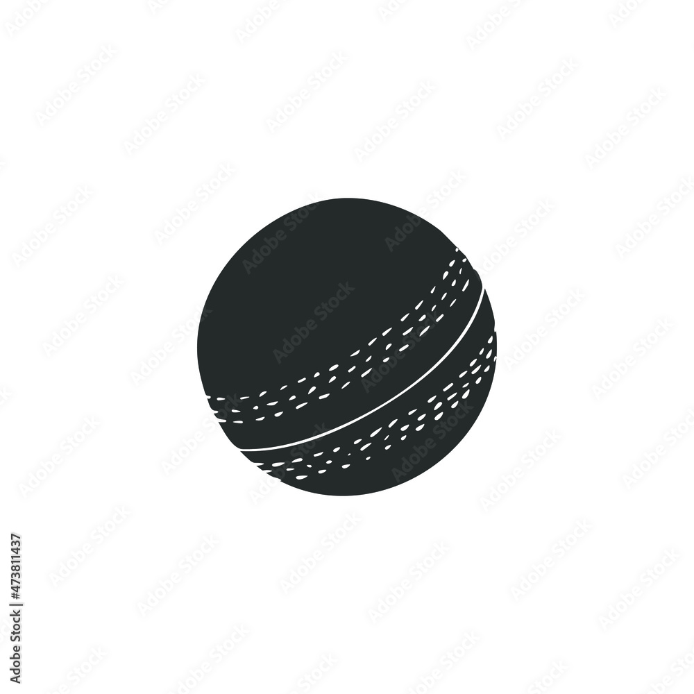 Cricket Ball Icon Silhouette Illustration. Sports Vector Graphic ...