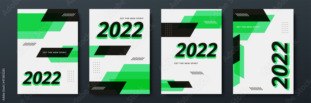 2022 template design with copy space. Strong typography. Colorful and ...