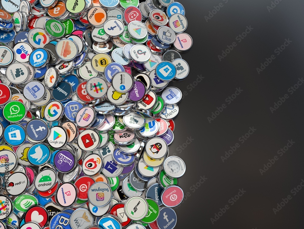 social media, social media 3d background design Stock Photo | Adobe Stock