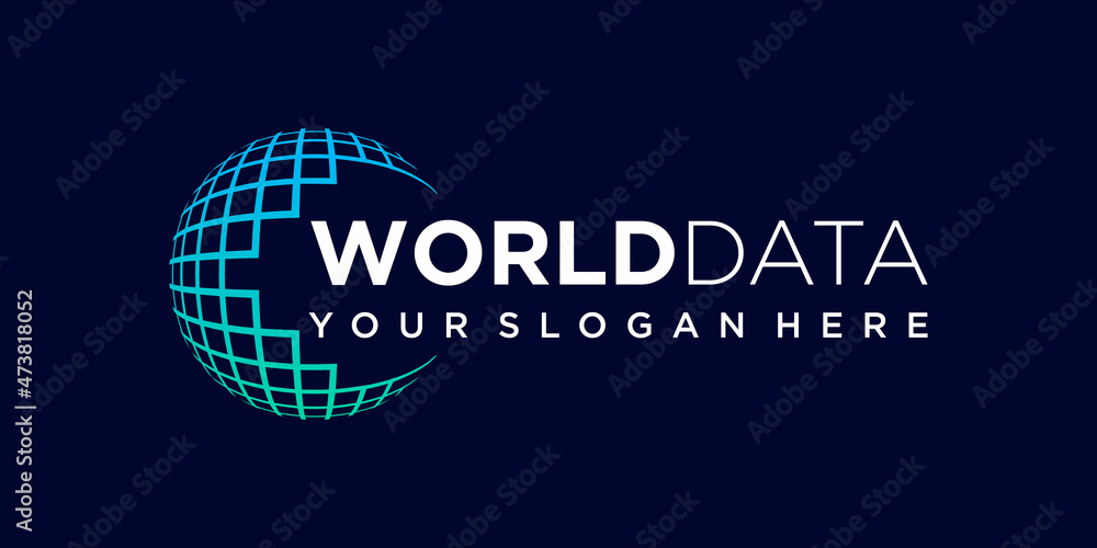 globe tech logo design vector symbol icon. Stock Vector | Adobe Stock