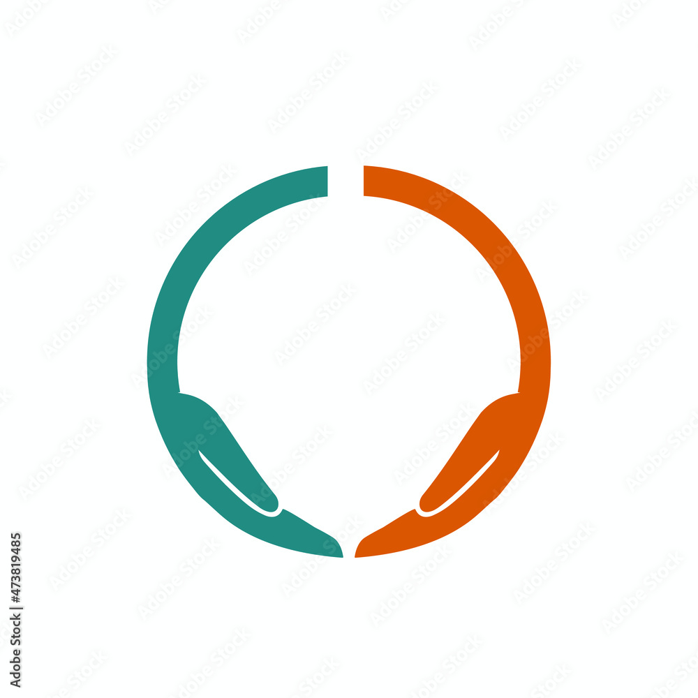 two hand logo vector. help and care symbol. Stock Vector | Adobe Stock