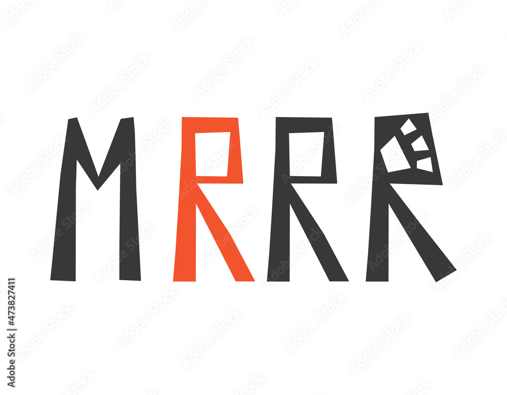 Vecteur Stock Vector isolated on white background hand drawn text ...