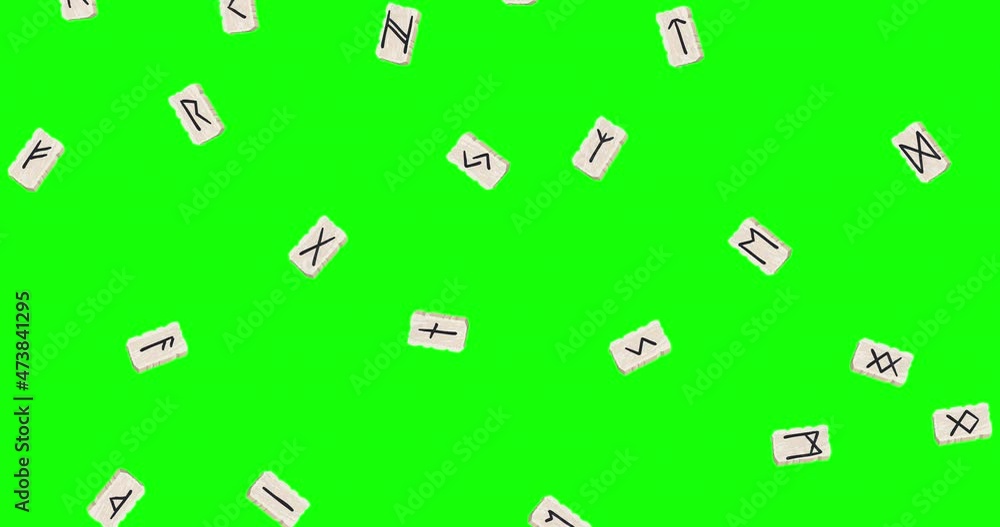 Animation with magic rune symbols on green screen. Runes seamless ...