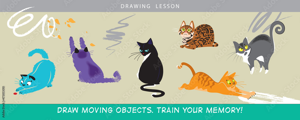 Draw moving objects. Train your memory! Drawing lesson for children ...
