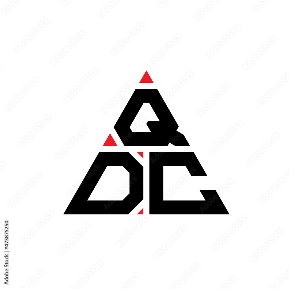QDC triangle letter logo design with triangle shape. QDC triangle logo ...