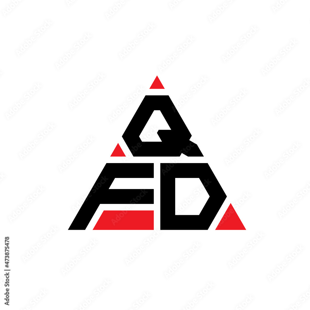 QFD triangle letter logo design with triangle shape. QFD triangle logo ...
