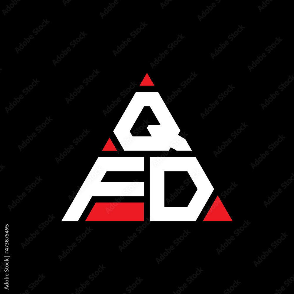 QFD triangle letter logo design with triangle shape. QFD triangle logo ...