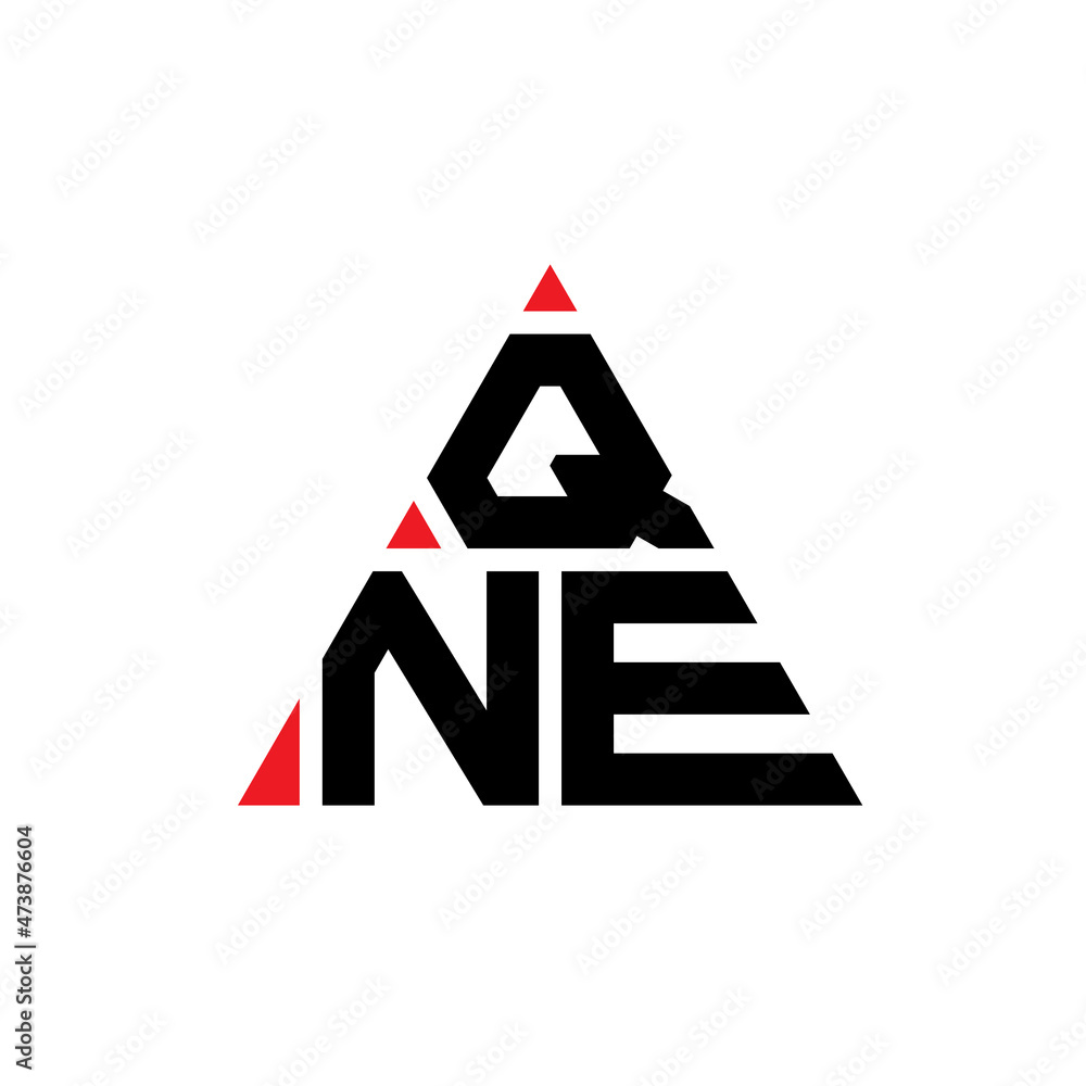 QNE triangle letter logo design with triangle shape. QNE triangle logo ...