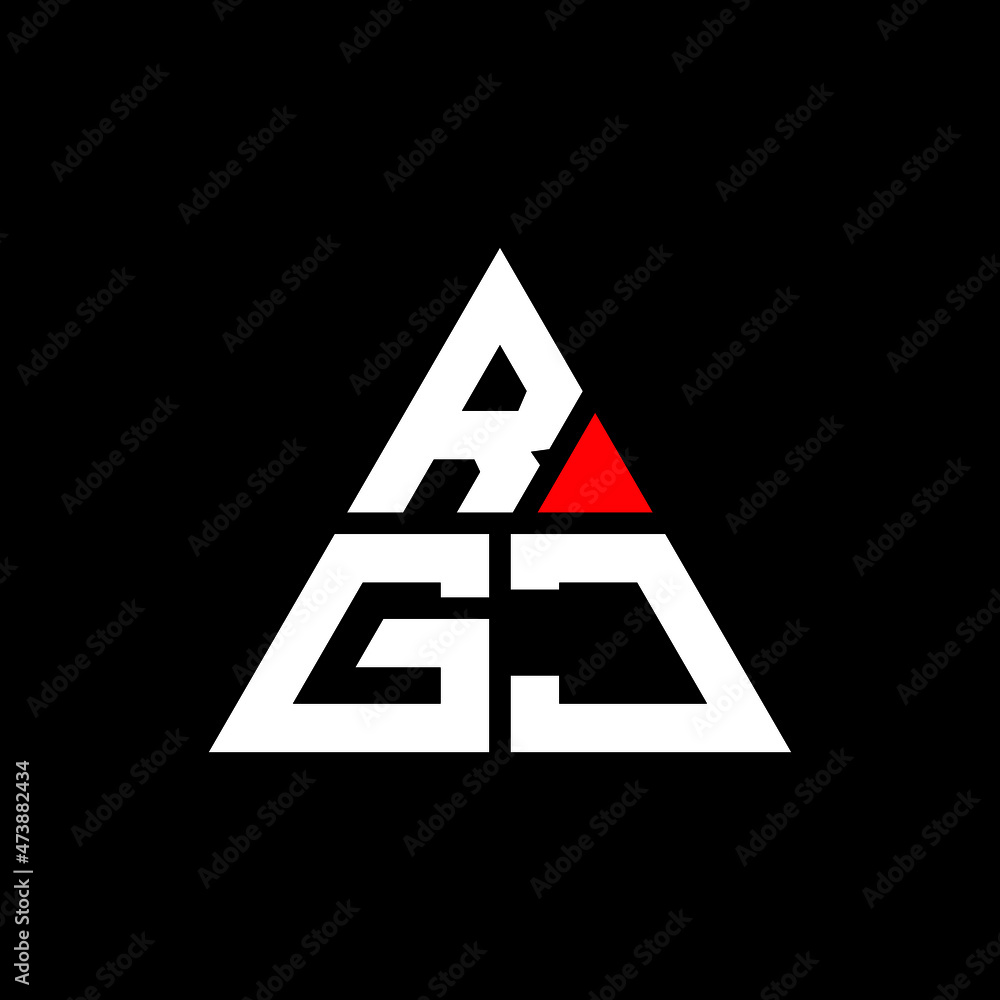 RGJ triangle letter logo design with triangle shape. RGJ triangle logo ...