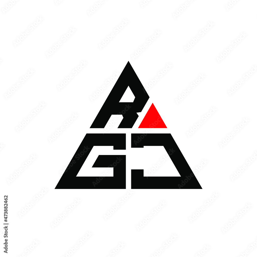 RGJ triangle letter logo design with triangle shape. RGJ triangle logo ...